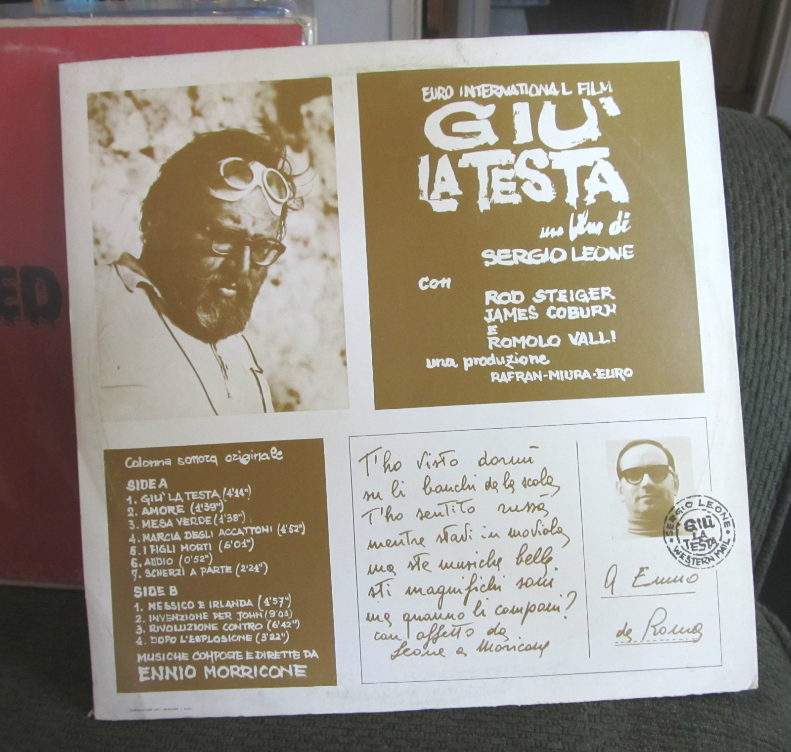 Giù La Testa Ennio Morricone Giu Italy Soundtrack LP Cinevox '71 duck ...