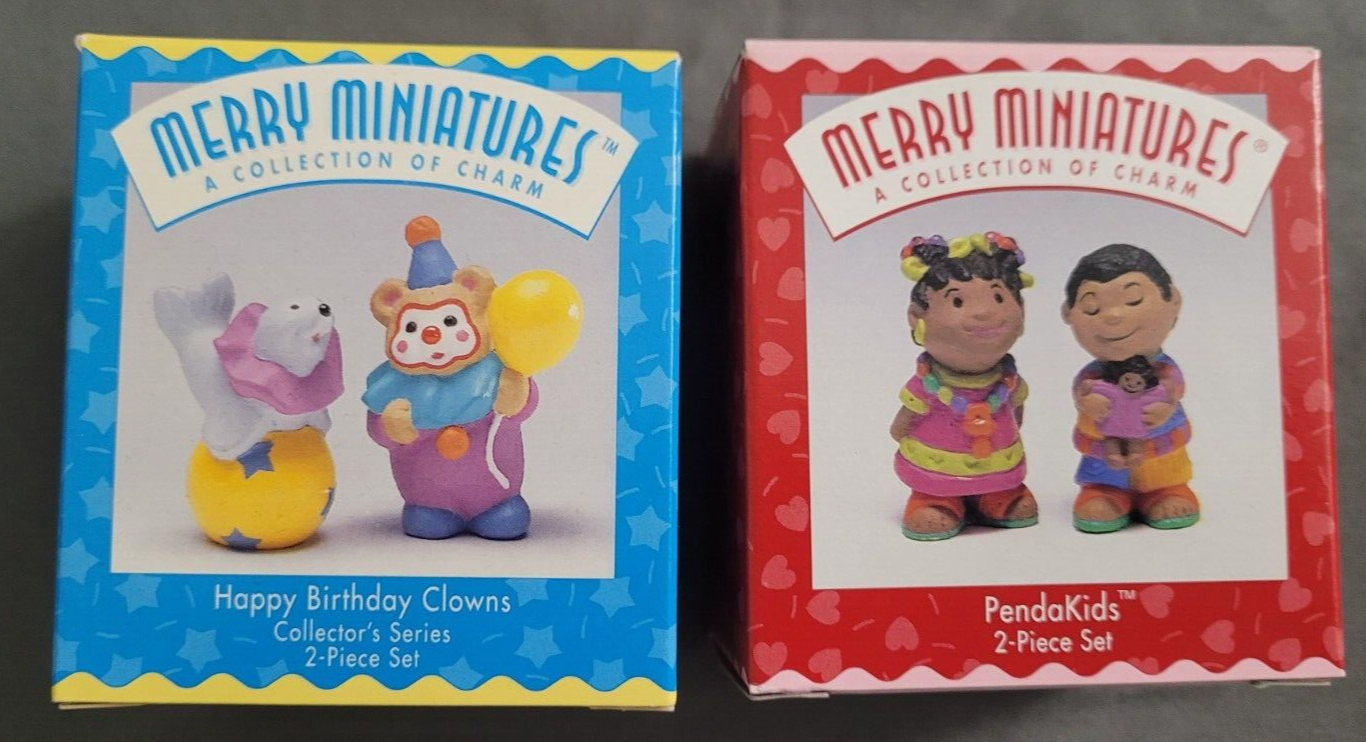 Hallmark Miniatures Penda Kids Birthday Clowns Collectible Vintage Gift ...