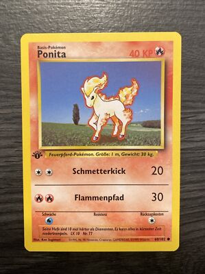 PONYTA GERMAN BASE SET 1ST EDITION POKEMON CARD 60/102 | eBay