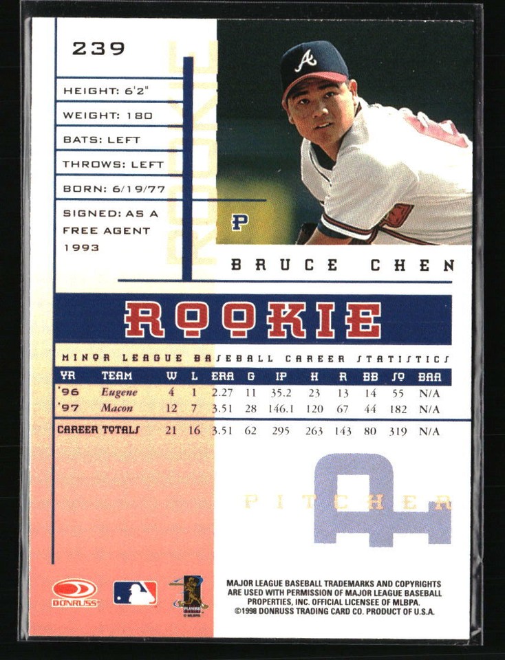 Bruce Chen 1998 Leaf Rookies and Stars #239 Baseball Card | eBay