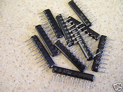 470Ohm 470R 10 x 8 Commoned Resistor Network 9 PIN SIL Single In Line ...