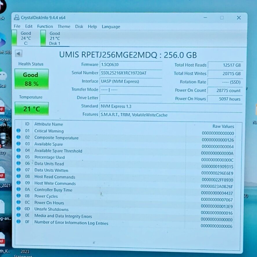 Union Memory/Lenevo 256GB Gen4 X4 NVMe RPETJ256MGE2MDQ Fru: 5SS0W79512 ...