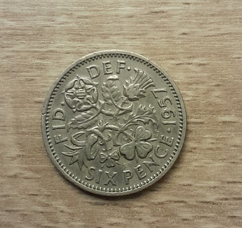1957 Queen Elizabeth ll Sixpence Six pence 6p Coin | eBay