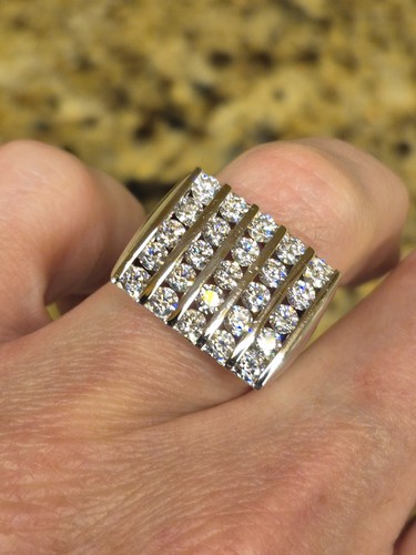 HSN Absolute Men's Sterling Silver Channel Set CZ Ring | eBay