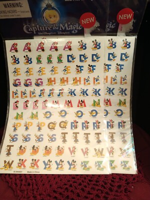 Vintage Disney World Mini Alphabet Stickers New Old Stock | eBay