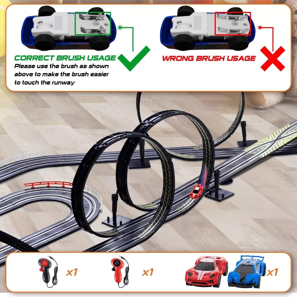 Slot Car Race Track Set Electric Powered Race Track Dual Racing Car ...