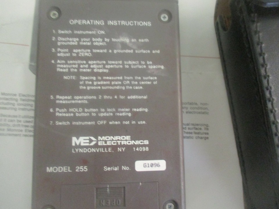 Monroe Electronics Model: 255 Digital Stat-Arc Electrostatic Fieldmeter ...