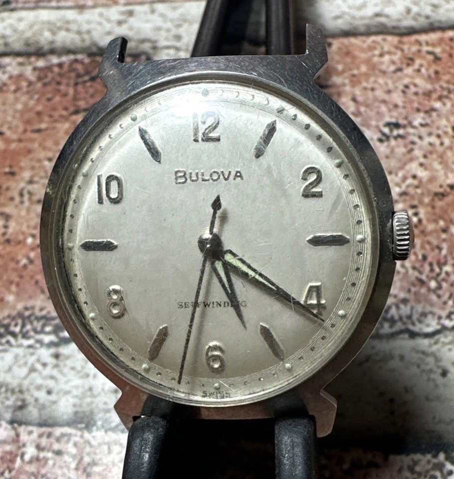 Classic BULOVA 1962 Jet Clipper Automatic Mens Watch Swiss Stainless ...
