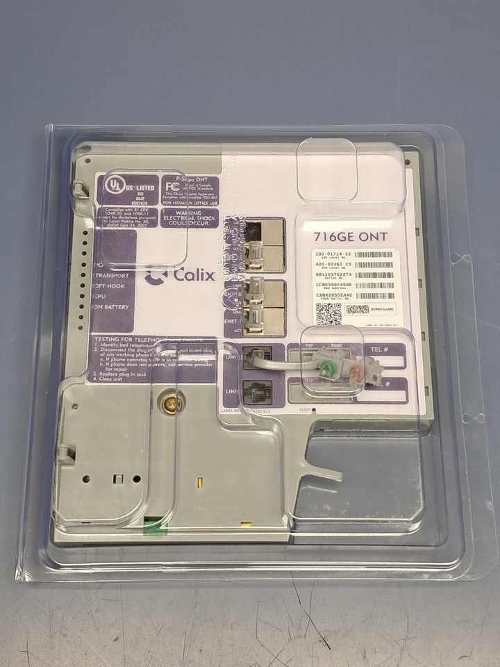 CALIX 100-01714 - 716GE ONT Optical Network Terminal Module - 400-00363 ...