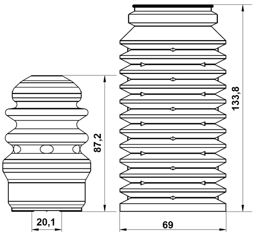 Jounce Bumper Boot Kit Front Strut Febest VWSHB-B5F-KIT OEM 4D0412137C ...