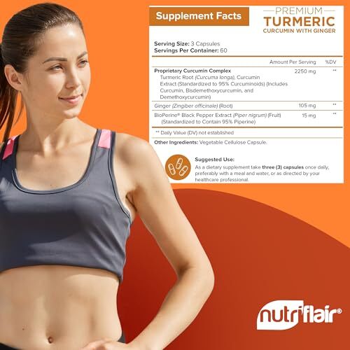 NutriFlair Turmeric Curcumin with Ginger and BioPerine Black Pepper ...