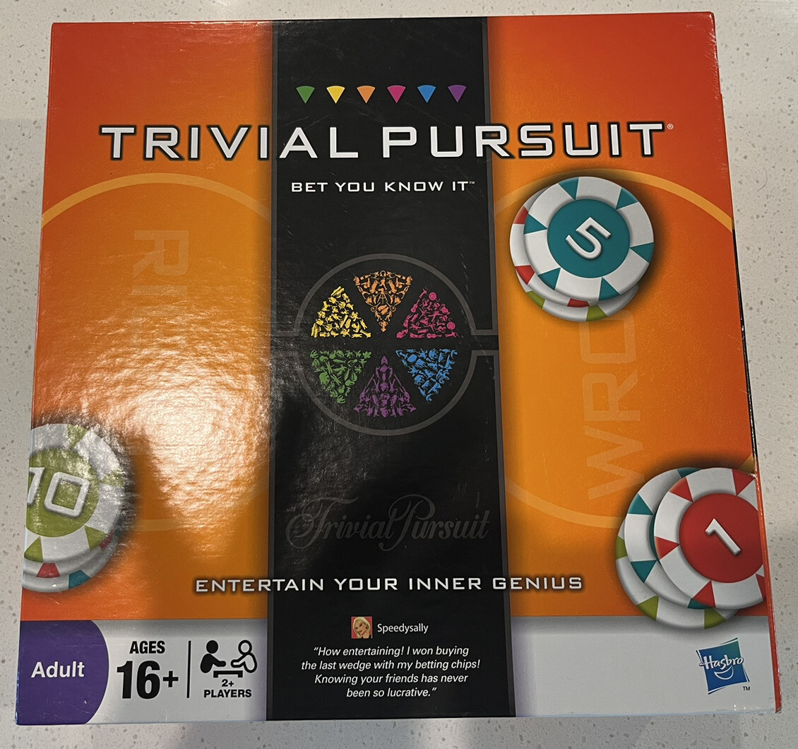 Trivial Pursuit - Bet You Know It Board Game 100% Complete With 1,800 ...