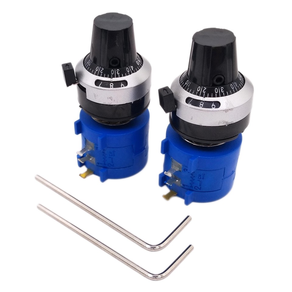 2 Sets 100 Ohm 3590S Potentiometer 10 Rotary Counter Wheel Rotary ...