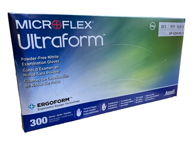 3000 (10 box) MicroFlex UltraForm Nitrile Gloves UF-524-XS/S EXTRA ...