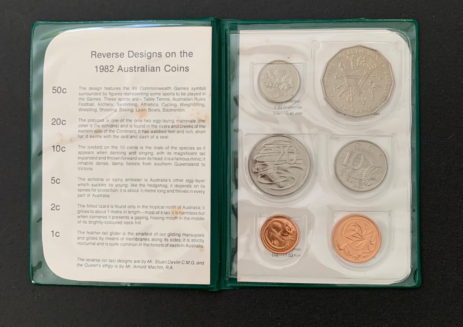 XII Commonwealth Games Brisbane 1982 6 Coin Set Royal Australian Mint ...
