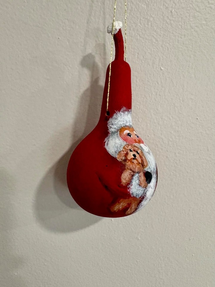 Cockapoo and Santa Original Hand Painted Christmas Ornament / Ann ...