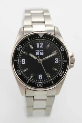 Route 66 Watch Women Black Stainless Silver Steel Battery Water ...