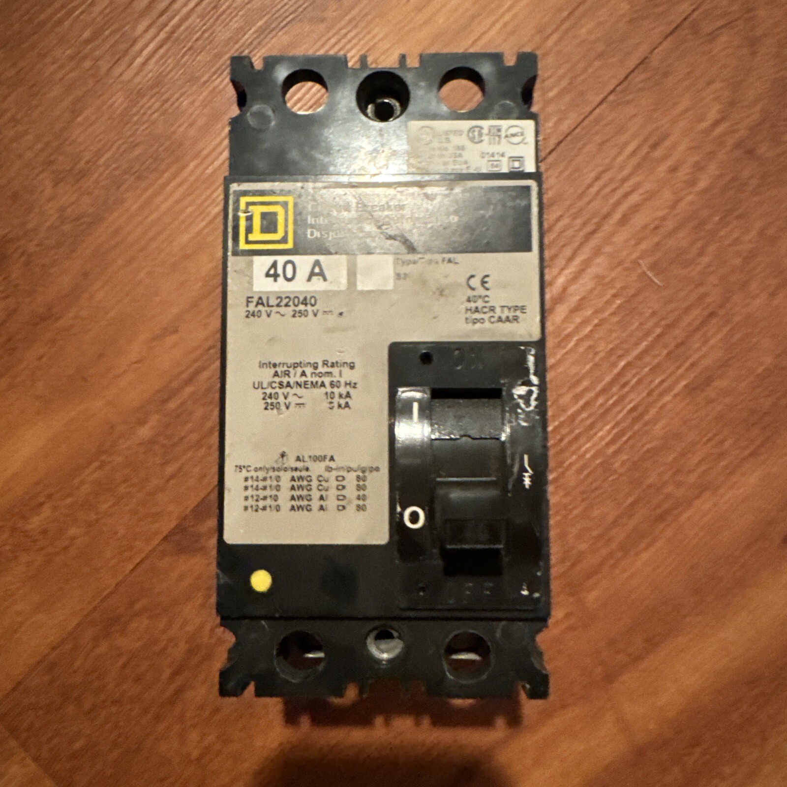 SQUARE D FAL22040 40A 240V 2POLE Circuit Breaker | eBay