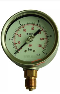 Manometer Robust Edelstahl Ø100 senkrecht Druckluft Hydraulik | eBay.de