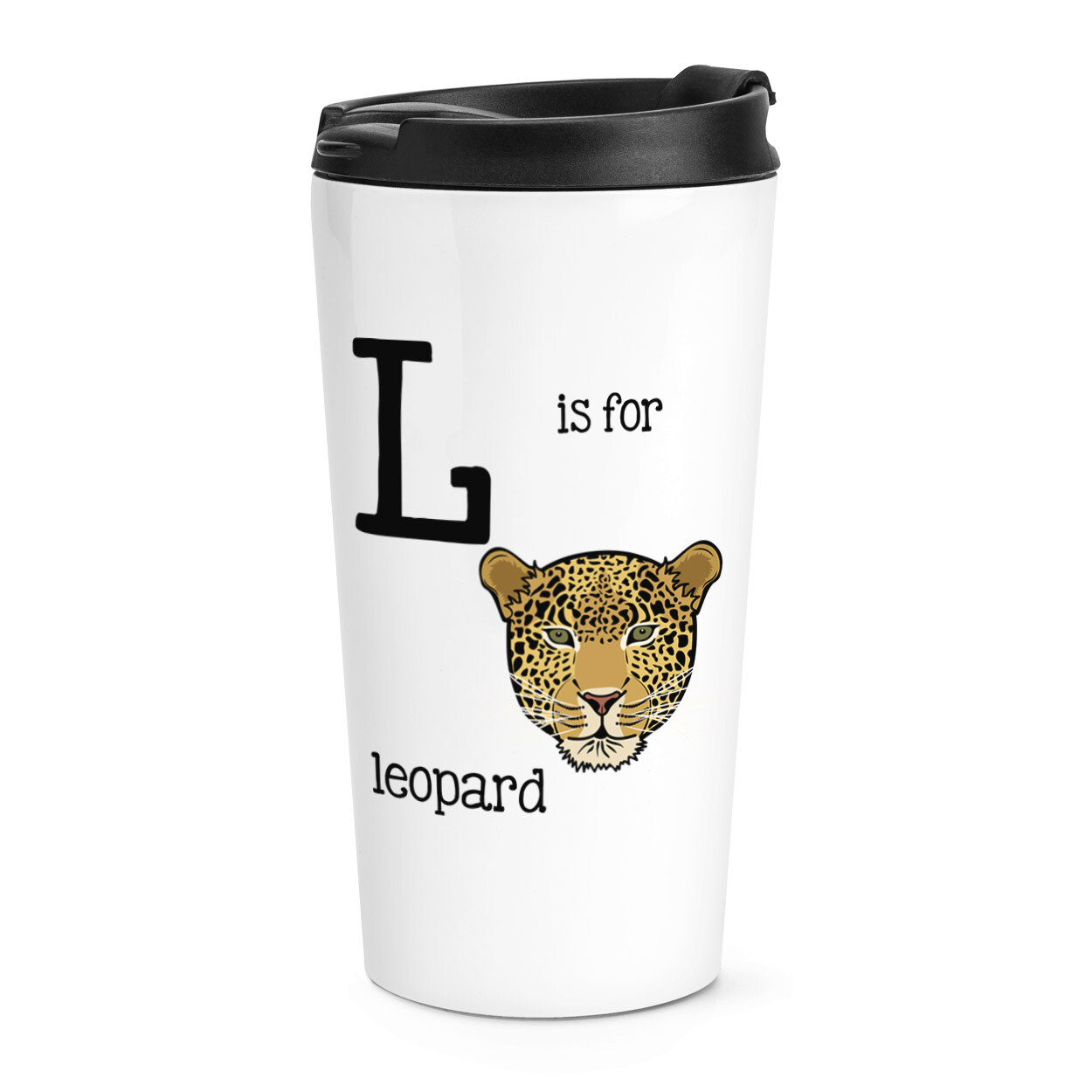 Letter L Is For Leopard Travel Mug Cup Funny Animal Thermal Joke ...