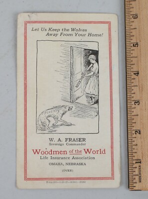 1927 Woodmen of the World Life Insurance One Page Mailer Keeping Wolves ...