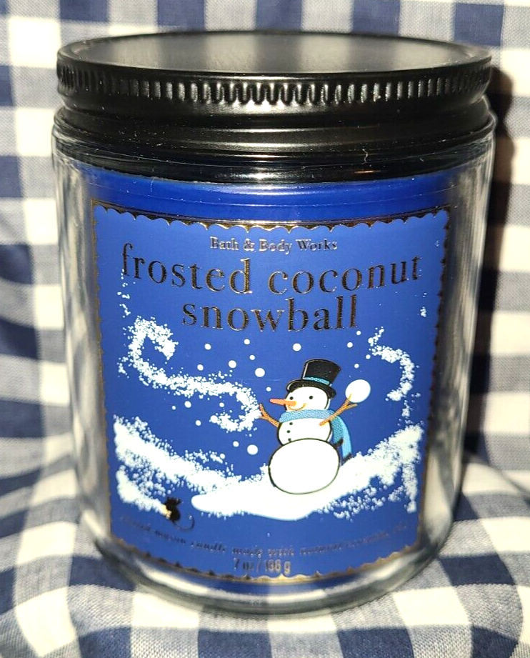 NEW Frosted Coconut Snowball Single Wick Candle 7 oz Bath & Body Works ...