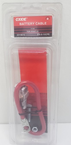 Exide Battery Cable 6GA. Top Post 15" RED #BA-6-15CPE 2310615 | eBay