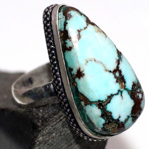 New Lander Turquoise 925 Silver Plated Gemstone Handmade Ring US 7 GW ...