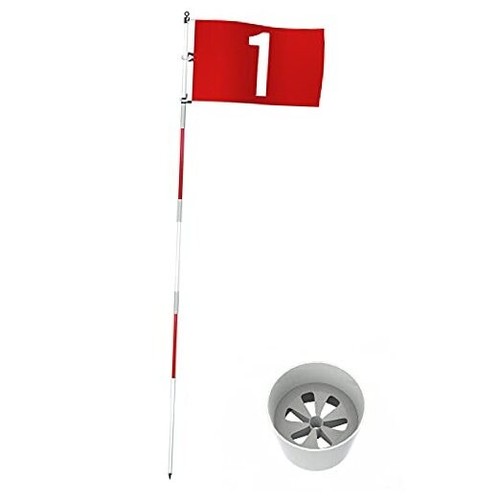Golf Flagstick 6ft Golf Flag and Cup for Yard Premium Flagstick Set -1 ...
