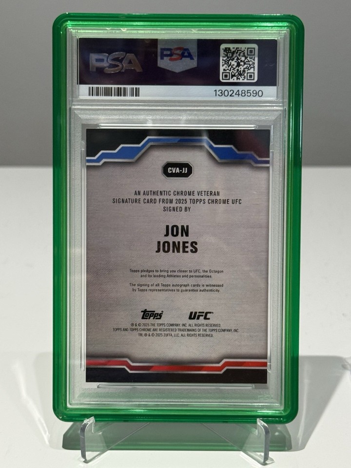2025 Topps Chrome UFC Jon Jones Green Refractor /99 On Card Auto PSA 10 ...