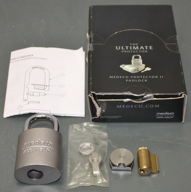 Medeco Assa Abloy Protector II High Security Padlock DL Cylinder No ...