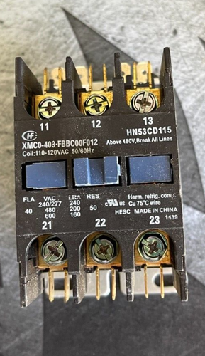 HOMER CONTACTOR XMC0-403-FBBC00F012 HN53CD115 600 VAC 40 AMP COIL: 110/ ...