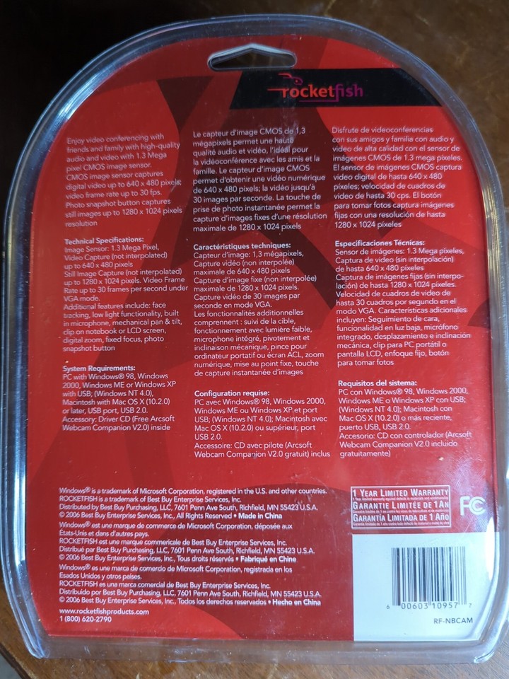 Rocketfish Notebook or Desktop Web Camera RF-NBCAM 600603109577| eBay