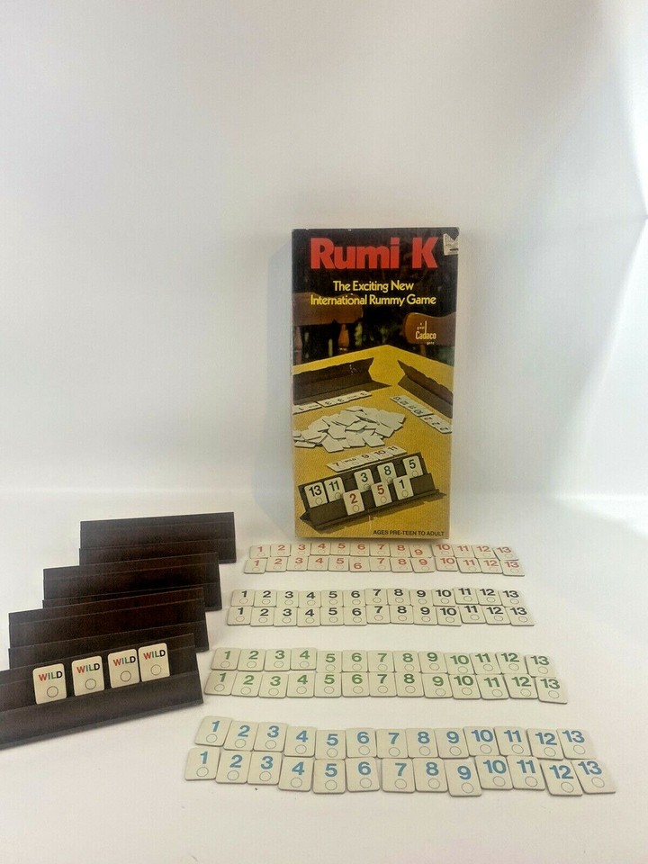 Vintage RUMI K by Cadaco Exciting Int'l Rummy Game 2 to 4 players ...