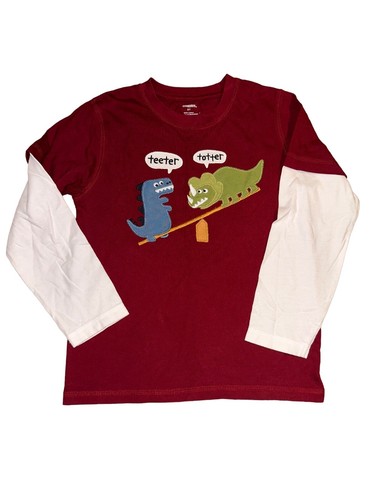 Gymboree Dinosaur Tee Teeter Totter Double Sleeve Long Sleeve Top 5T | eBay