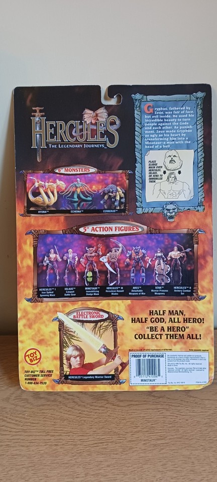 Hercules The Legendary Journeys: MINOTAUR Toybiz TV Action Figure 1995 ...