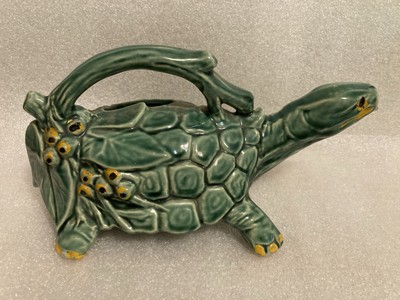 Vintage McCoy USA Turtle Watering Pitcher Original Yellow Paint Accents ...