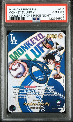 PSA10 Luffy Dodgers EB02 010 Promo One Piece Card Ultra Rare Collector ...