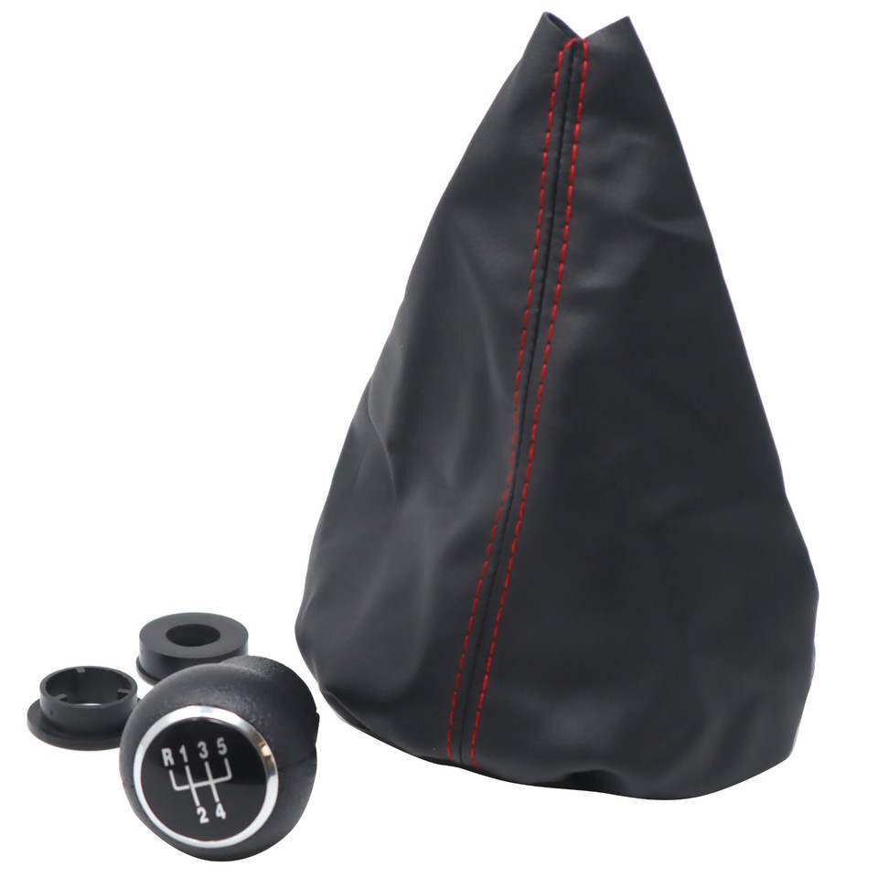 Manual Gear Shift Knob 5 Speeds With RED LINE Boot For VW Golf V 1K5 07 ...