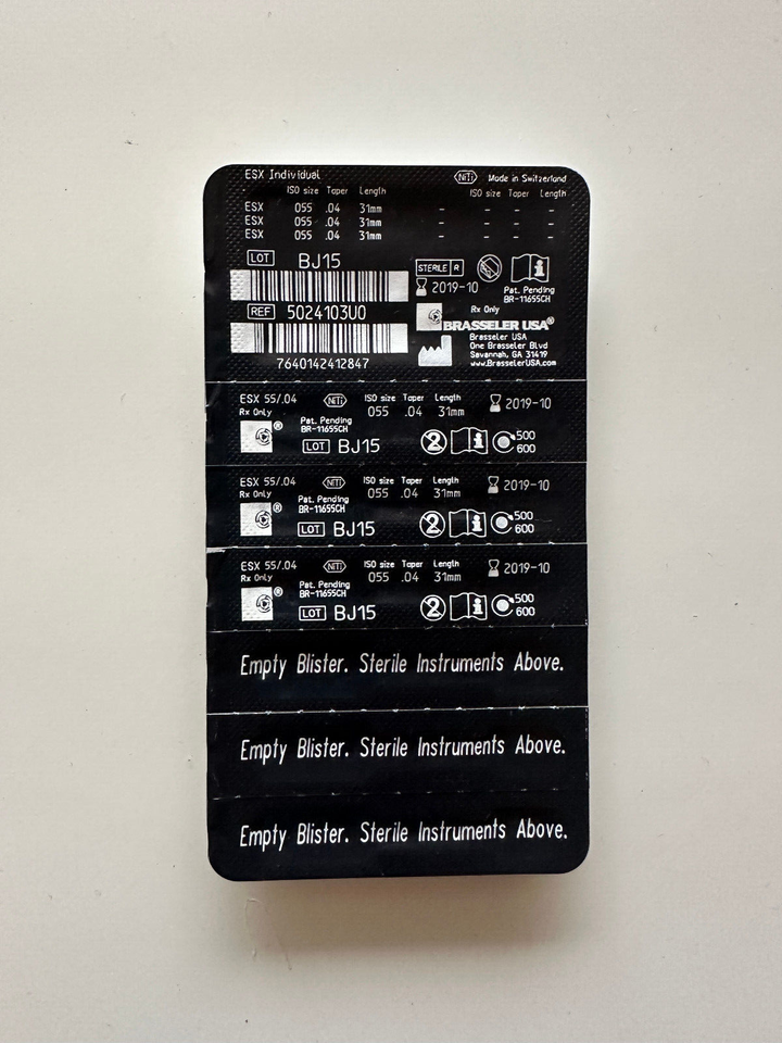 Endodontic ESX Rotary Files By Brasseler (3/Pack) Extra large file RF55 ...