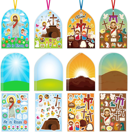 DIY Jesus Resurrection Stickers Make an Easter He Lives Scenes Craft ...