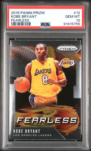 2019 PANINI PRIZM FEARLESS #12 HOF KOBE BRYANT LA LAKERS PSA 10 GEM ...