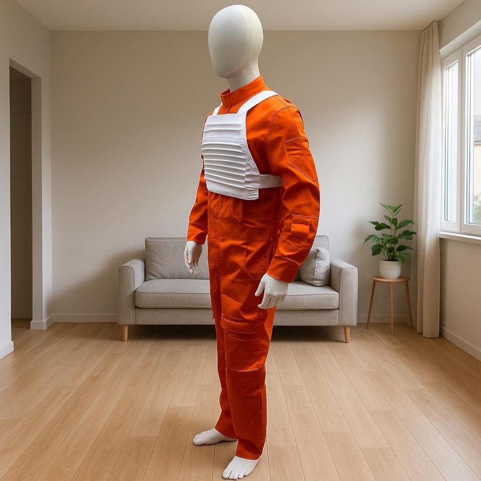 Rebel Pilot Jumpsuit Costume: X-Wing Cosplay Flight Suit with Flak Vest ...