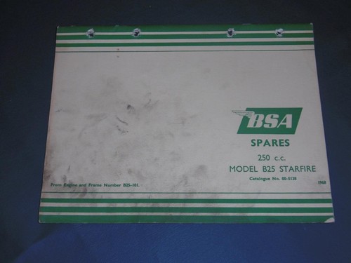 BSA Replacement Parts List - 1968 250cc Model B25 Starfire A5138 | eBay