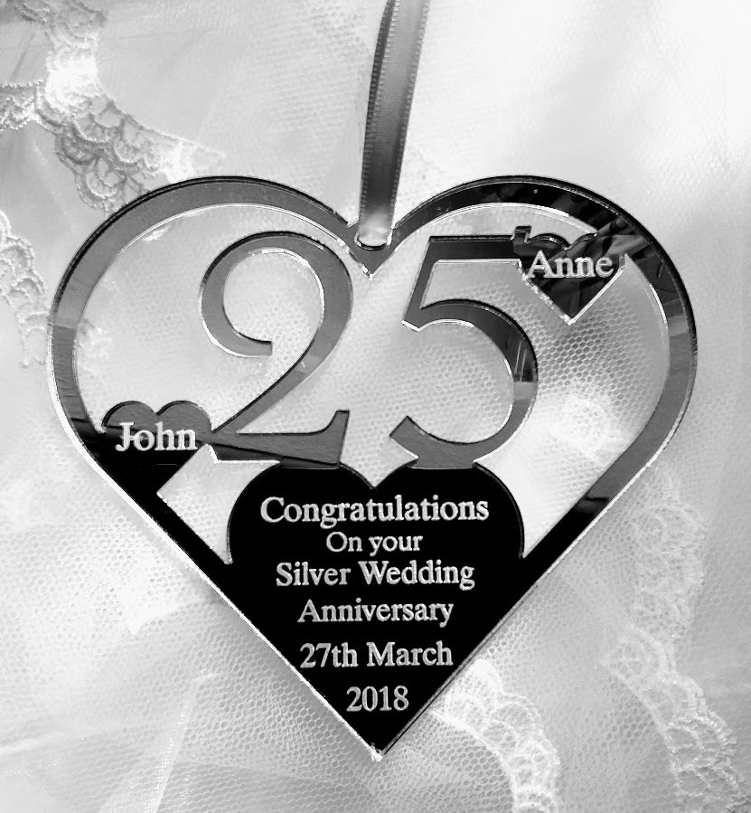 Silver Wedding Hearts 25th Silver Wedding Anniversary Card | Daisy