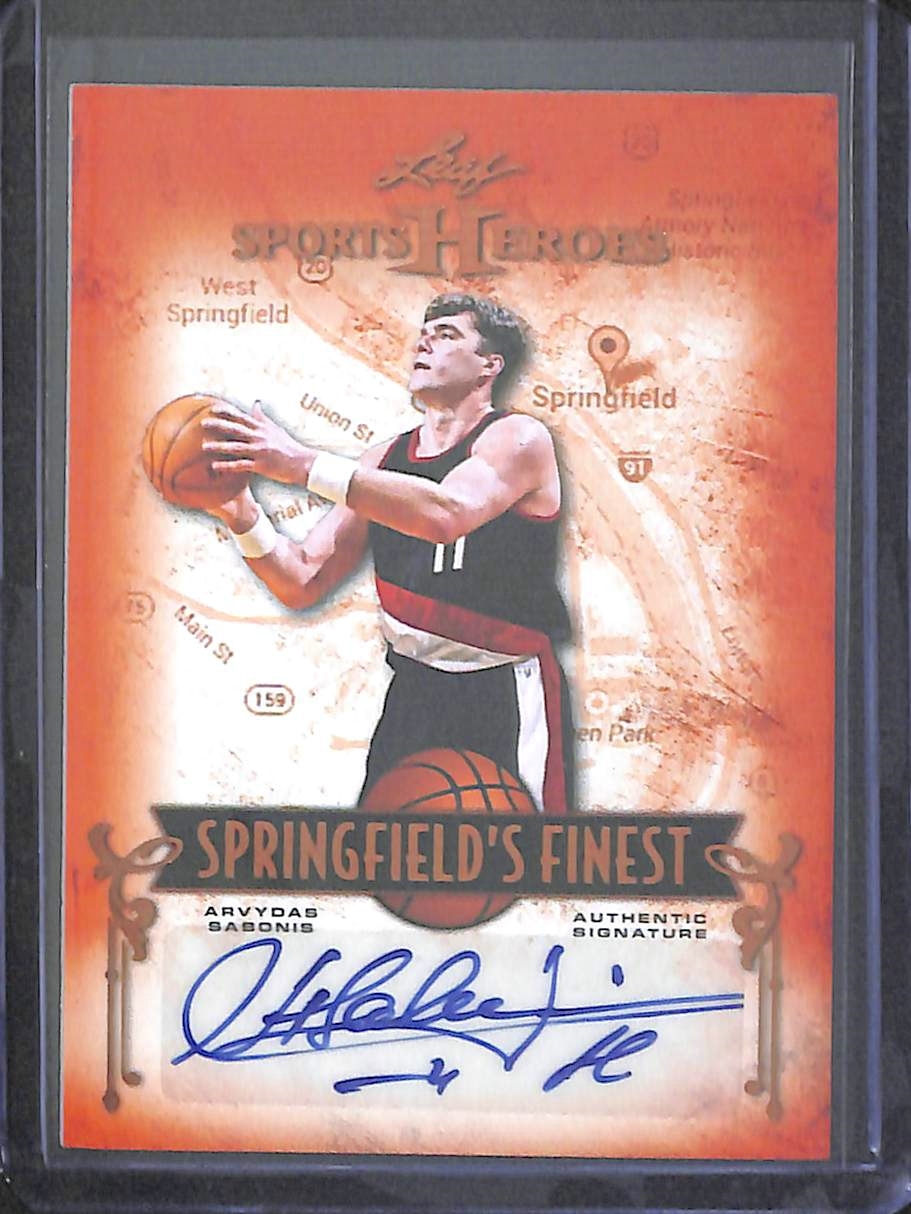 2013 Leaf Sport Heroes Springfield's Finest Autograph #SF-AS1 Arvydas ...