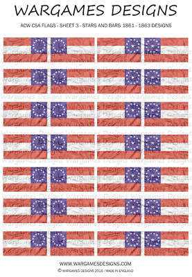 10mm Flags - ACW CSA - Sheet 3 - Black Powder | eBay UK