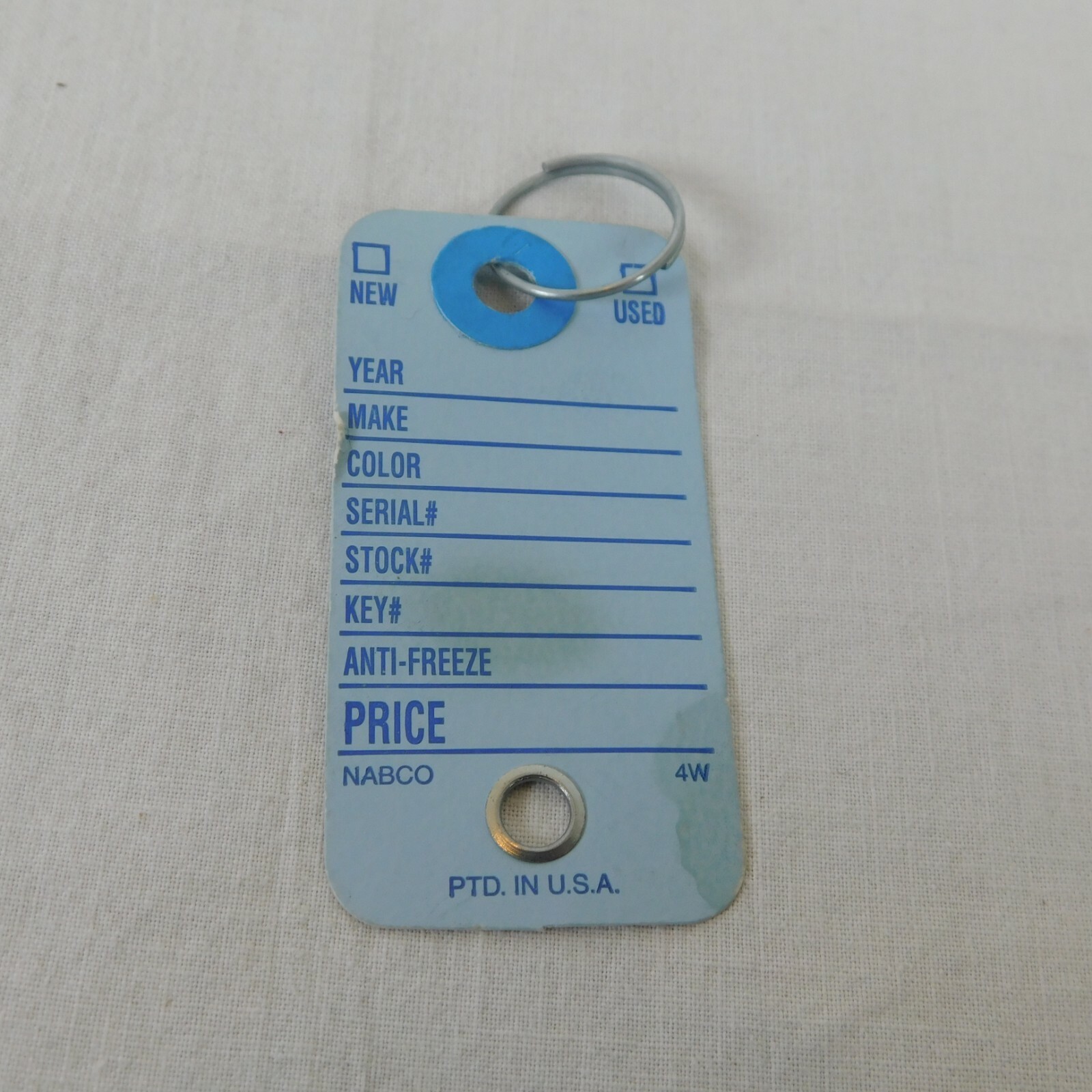 Nabco Paper Key Tags Blue Printed in USA Lot of 5 Pre-owned Metal Rings ...