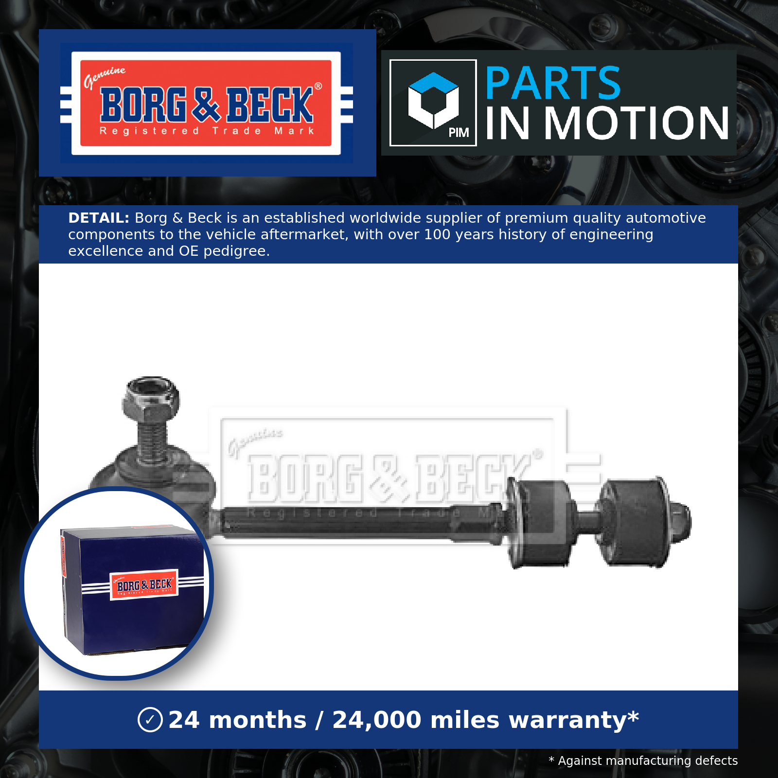 BORG & BECK BDL7088HD Stabiliser Bar Link/Coupling Rod Rear Right Left ...