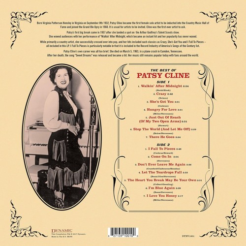 Patsy Cline The Very Best of Patsy Cline (Vinyl) 12" Album 827139100100 ...